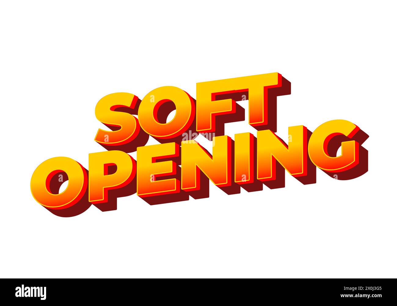 Soft opening. Text effect design in 3D look and eye catching colors Stock Vector Image & Art - Alamy