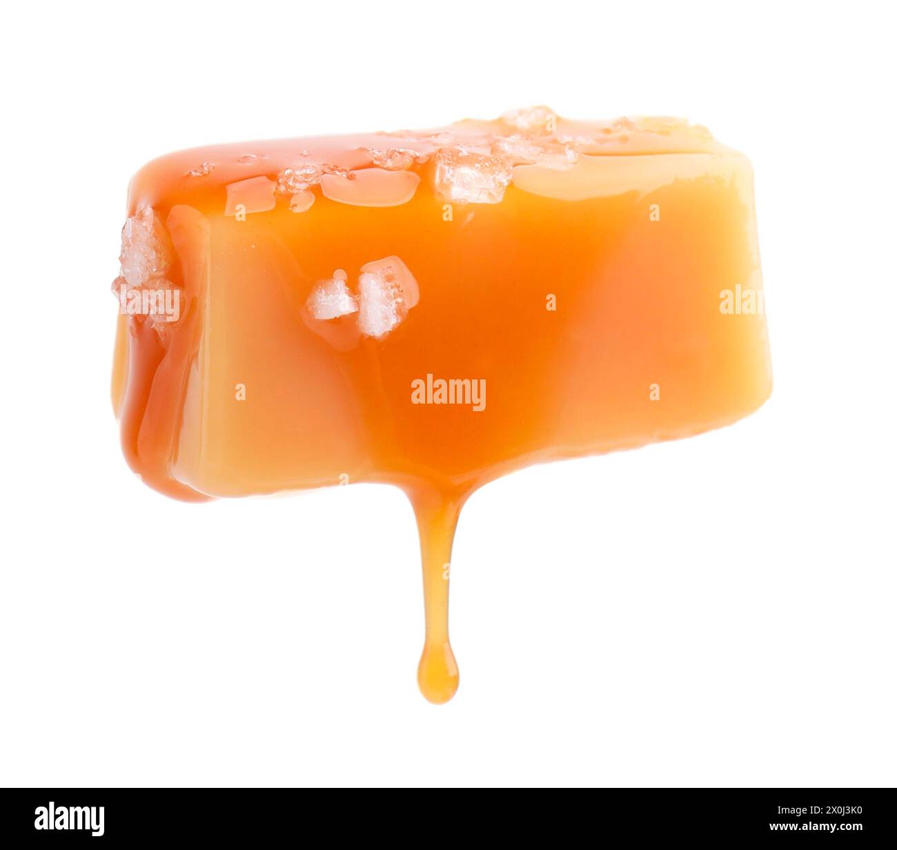 Yummy candy with salted caramel isolated on white Stock Photo - Alamy