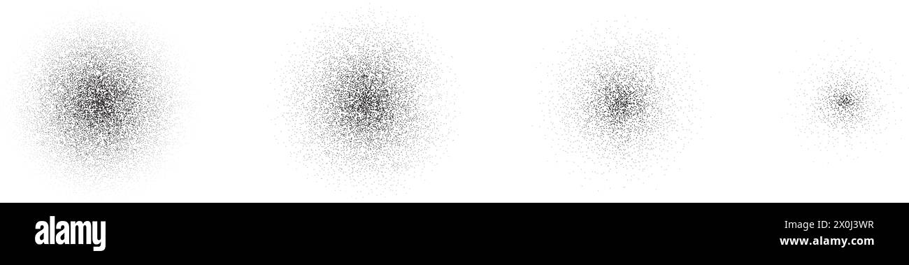 Grain spray gradient. Round noise effect. Dot pattern dissolves ...