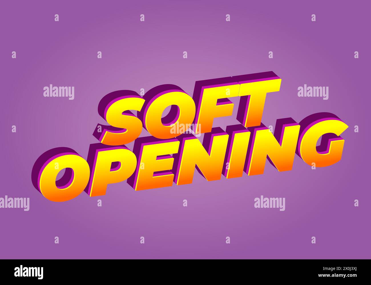 Soft opening. Text effect design in 3D look and eye catching colors ...