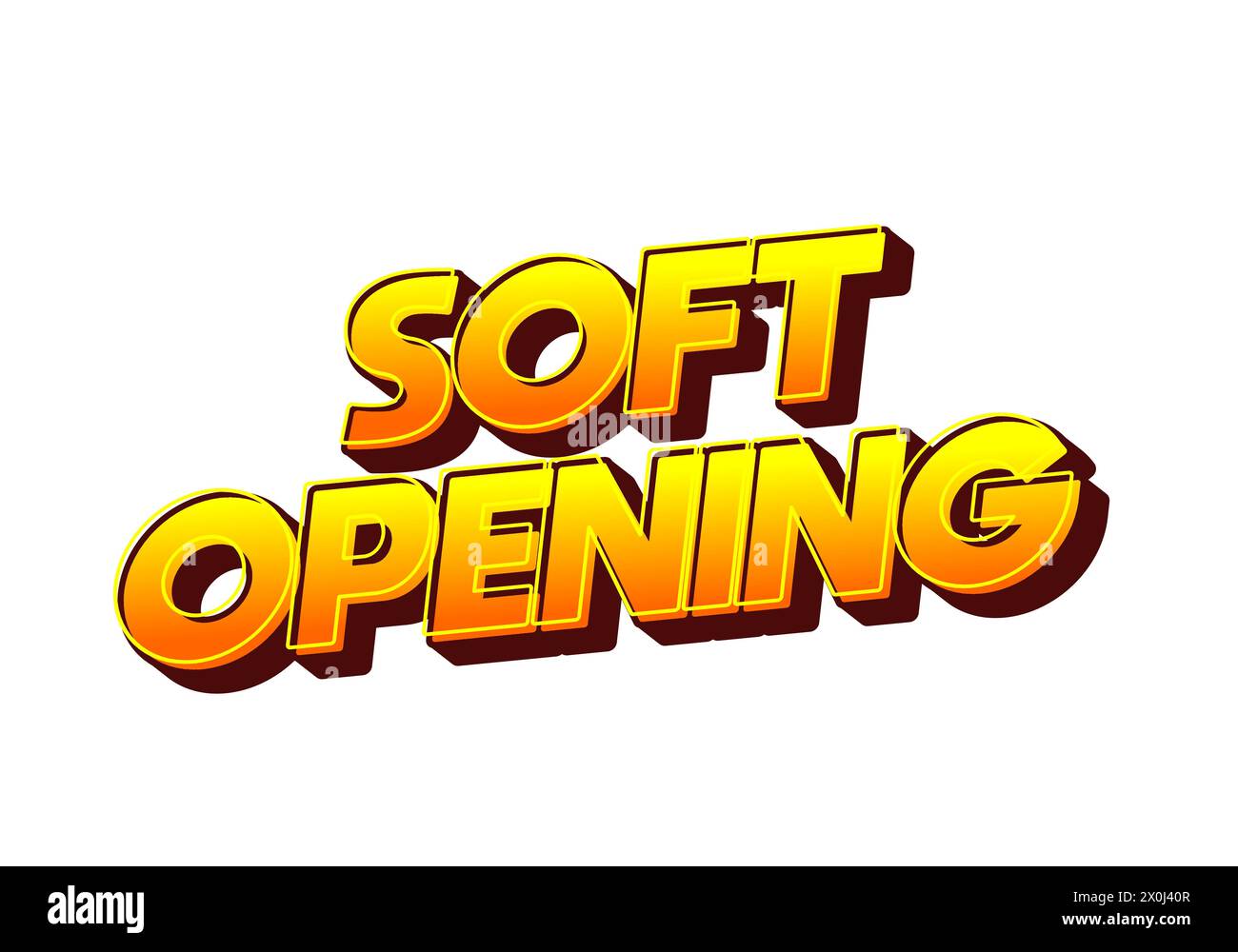Soft opening. Text effect design in 3D look and eye catching colors ...
