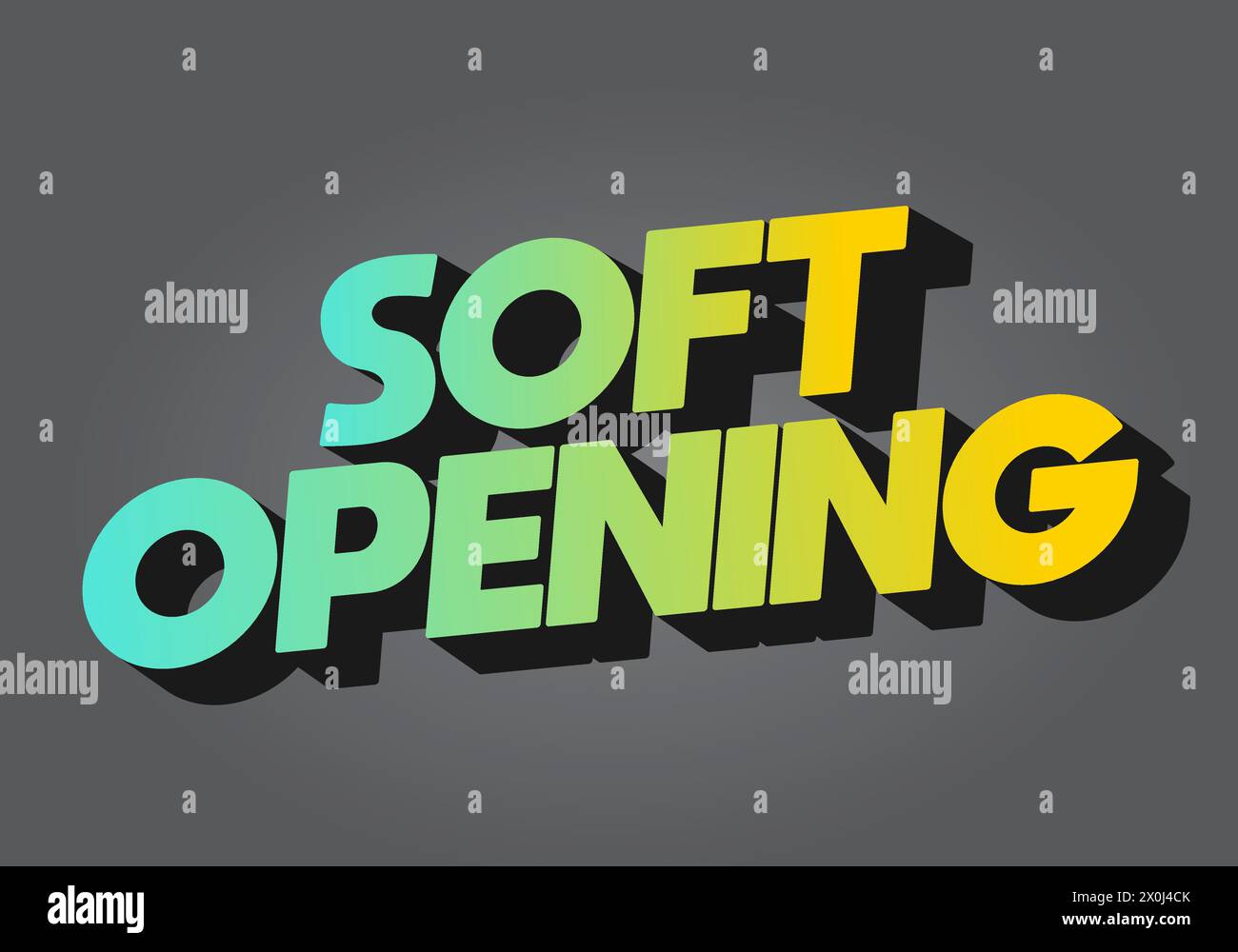 Soft opening. Text effect design in 3D look and eye catching colors ...