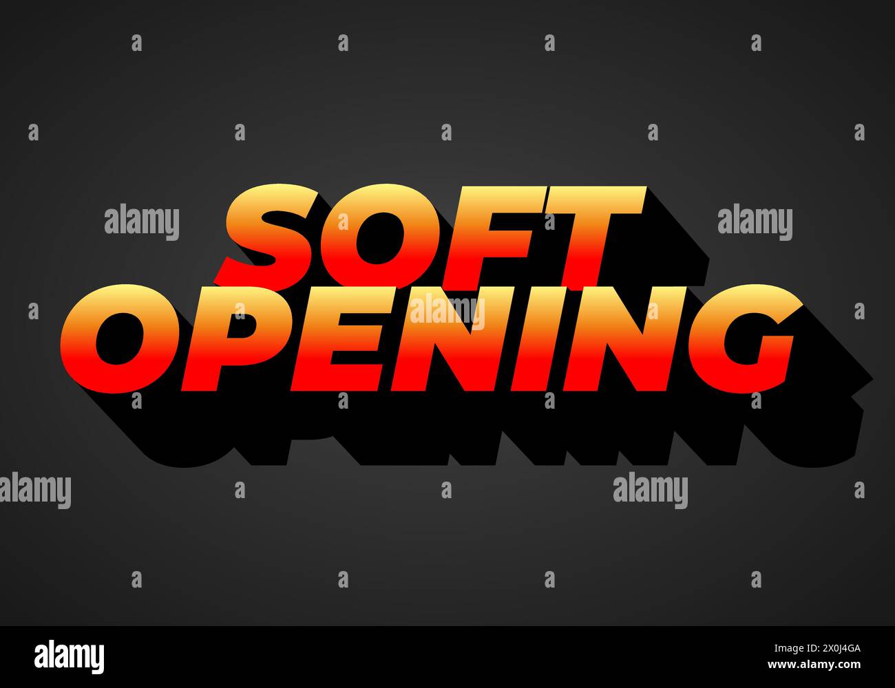 Soft opening. Text effect design in 3D look and eye catching colors ...