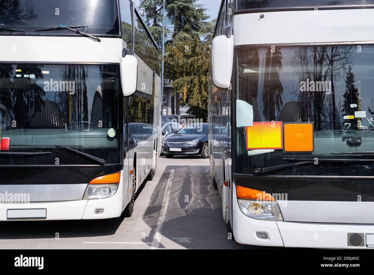 Bus station. Parking of tourist buses Stock Photo - Alamy