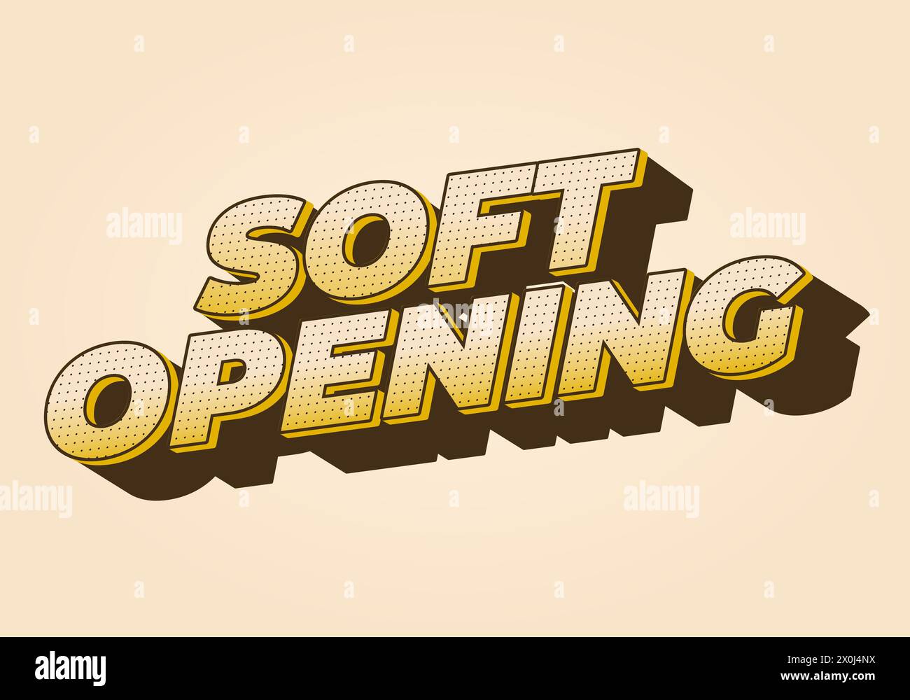 Soft opening. Text effect design in 3D look and eye catching colors ...