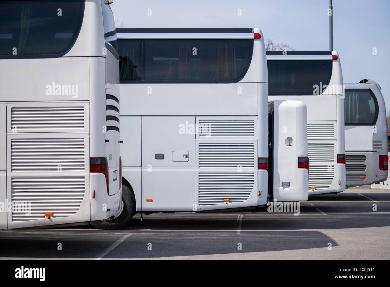 Bus station. Parking of tourist buses Stock Photo - Alamy