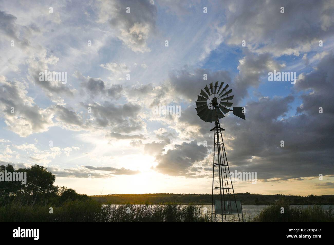 A general view of the river scape at sunset. Australia’s longest river ...