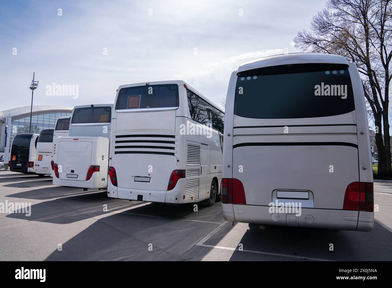 Bus station. Parking of tourist buses Stock Photo - Alamy