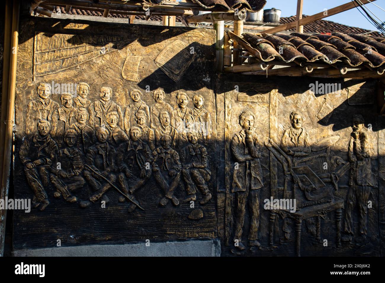SALAMINA, COLOMBIA - JANUARY 14, 2024: Detail of a beautiful mural by ...