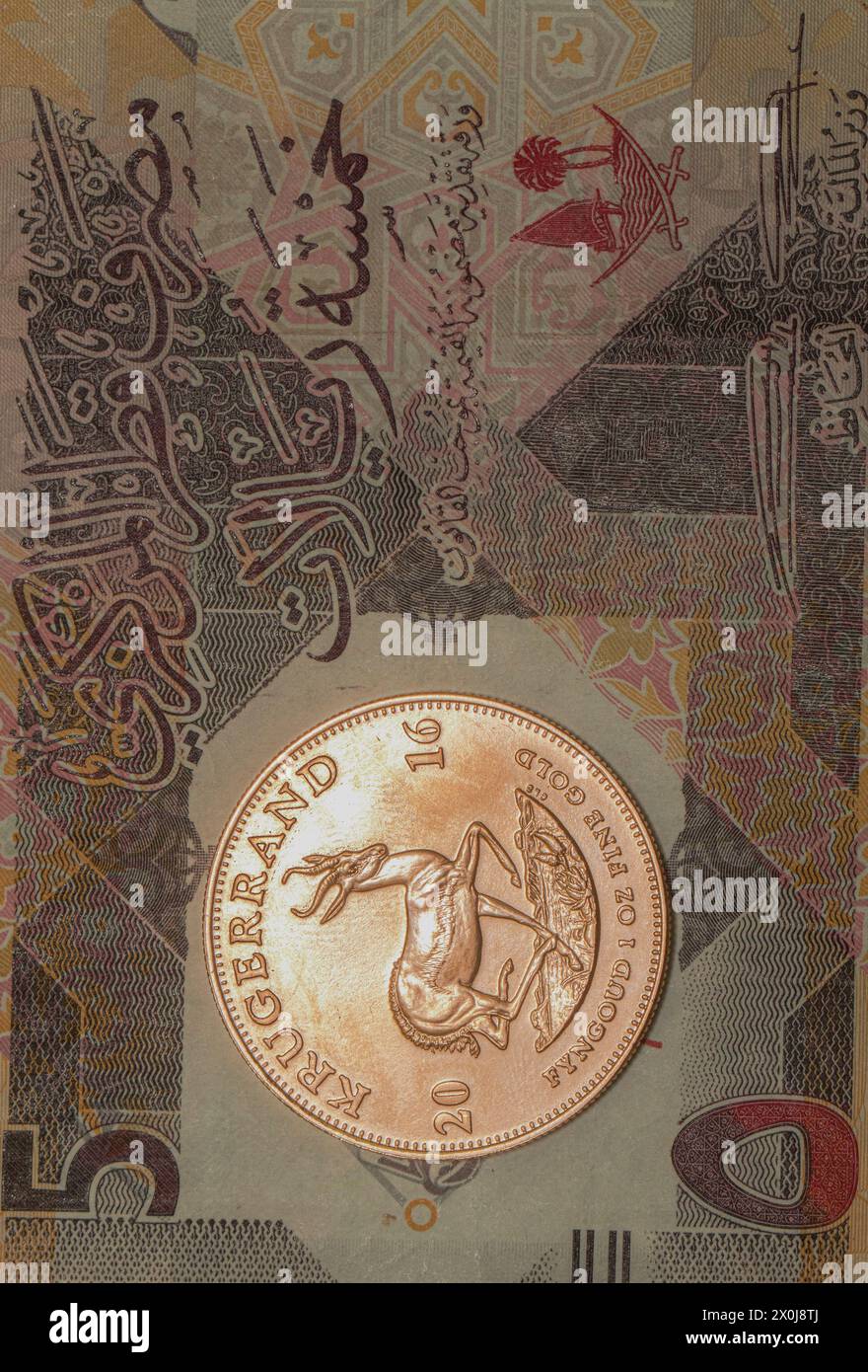 one ounce original 24 carat South African Kruger rand gold coin vs with ...