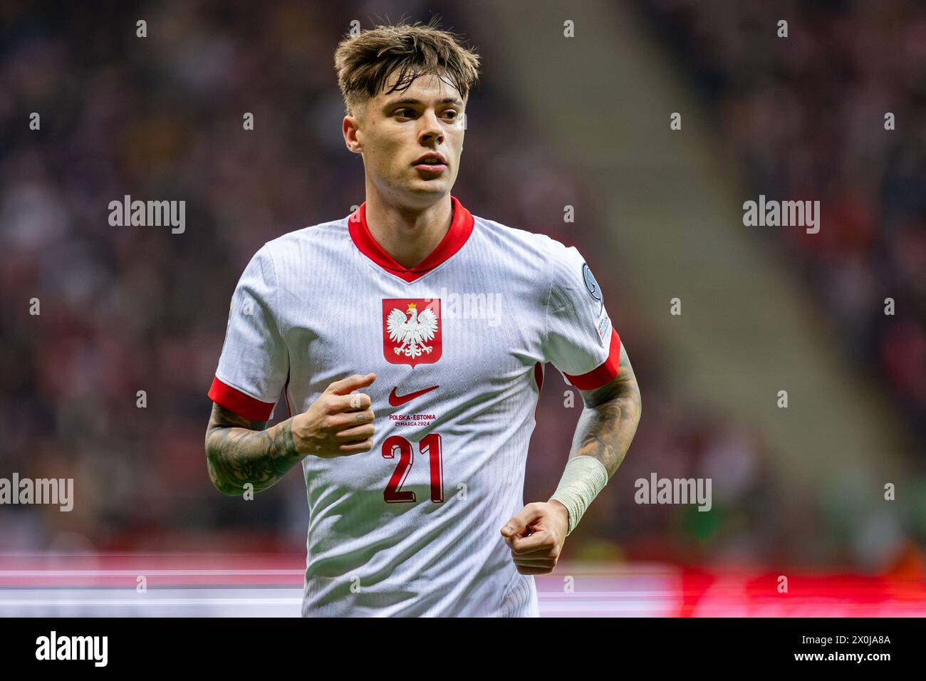 WARSAW, POLAND - 21 MARCH, 2024: UEFA Euro 2024 qualifying football ...