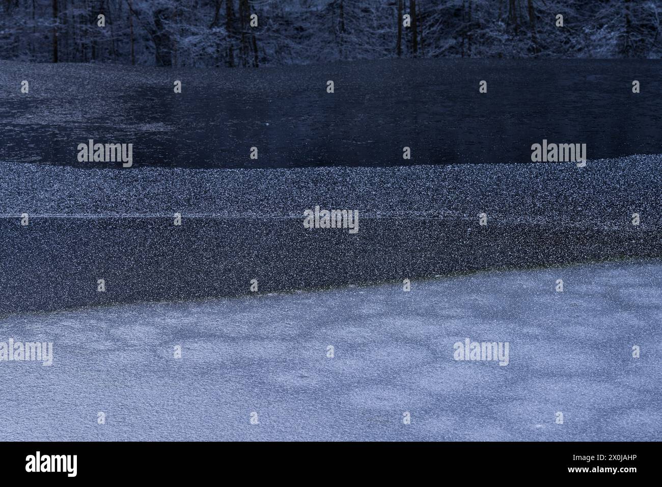 Ice formation on a lake, patterns and structures in ice, Germany Stock ...