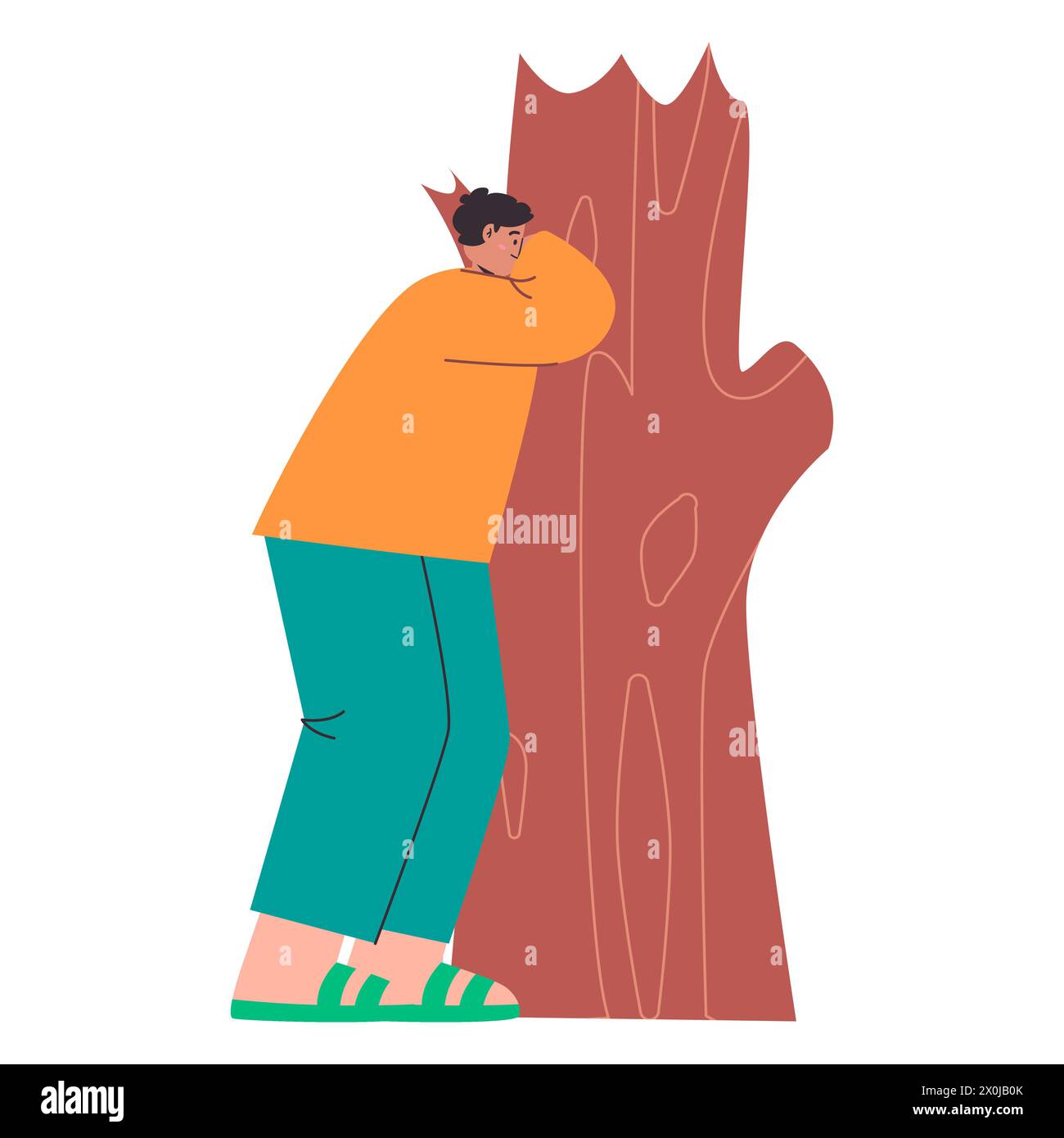 man standing playing hide and seek fun game playful activity hide ...