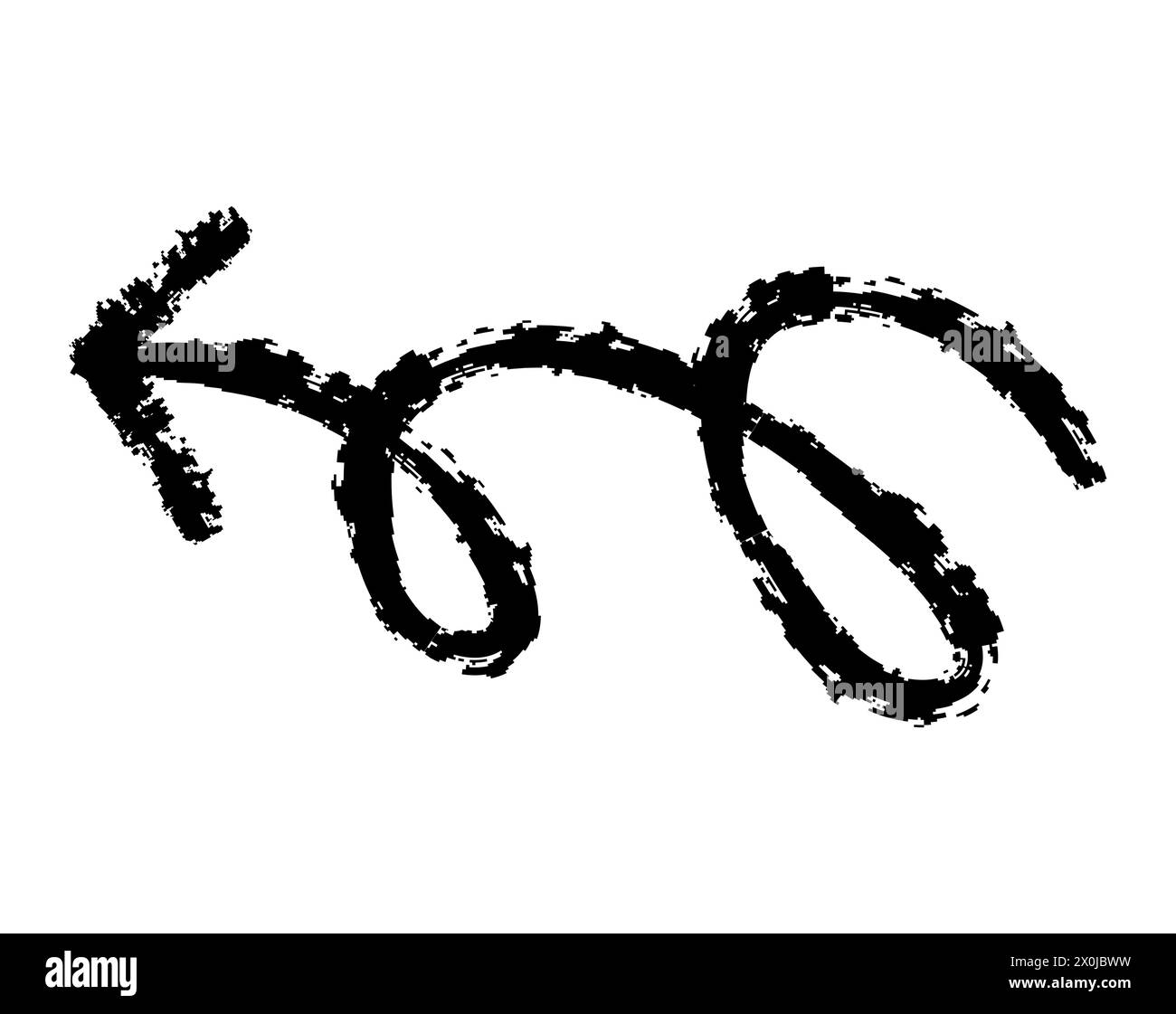 Hand drawn simple arrow drawn with wax crayon, chalk or charcoal ...