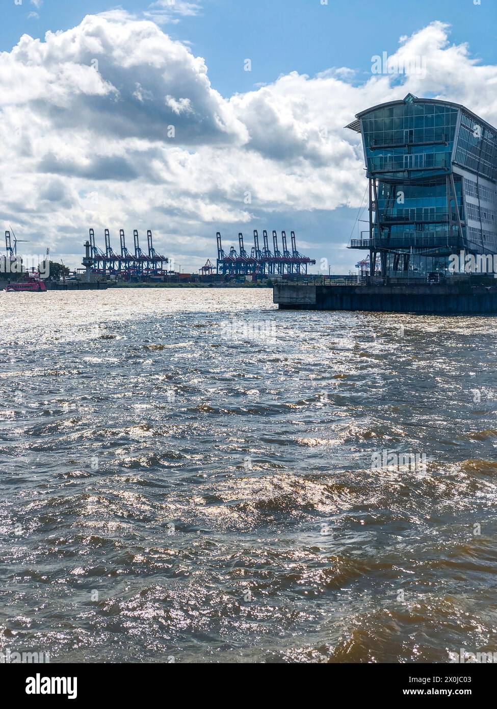 Container terminal, ferry terminal, port, Altona, Hamburg, port ...