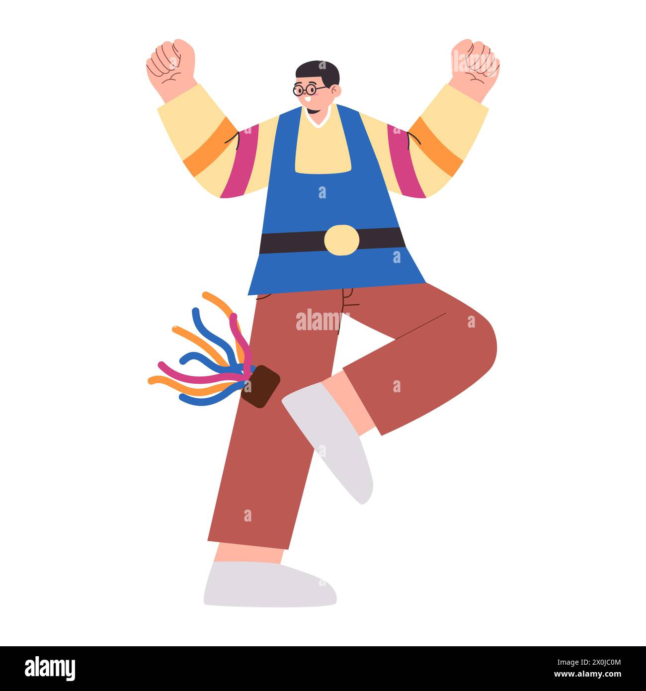 young man play toy jegichagi korea traditional game playful folk ...