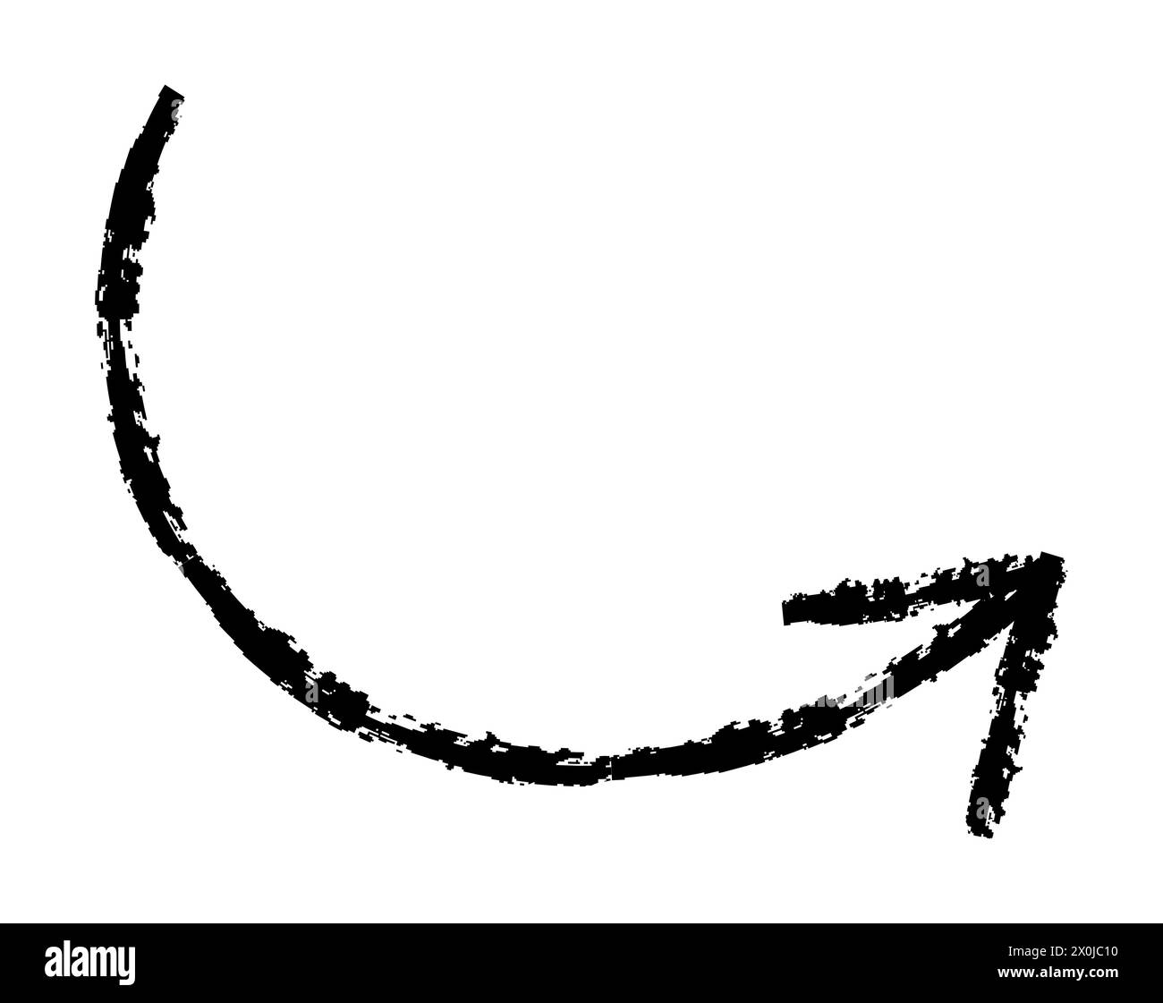 Hand drawn simple arrow drawn with wax crayon, chalk or charcoal ...