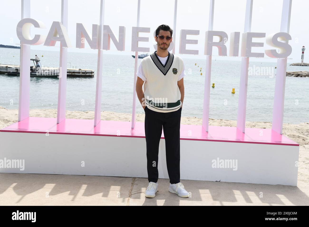 CANNES, FRANCE - APRIL 08: Pierre Niney, attend the "Fiasco" Photocall durng the 7th Canneseries ...