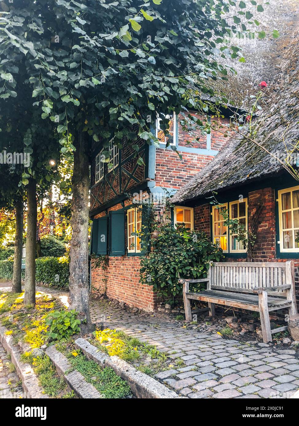 Farm, Röperhof, house, thatched roof, half-timbered, Hamburg, Northern ...