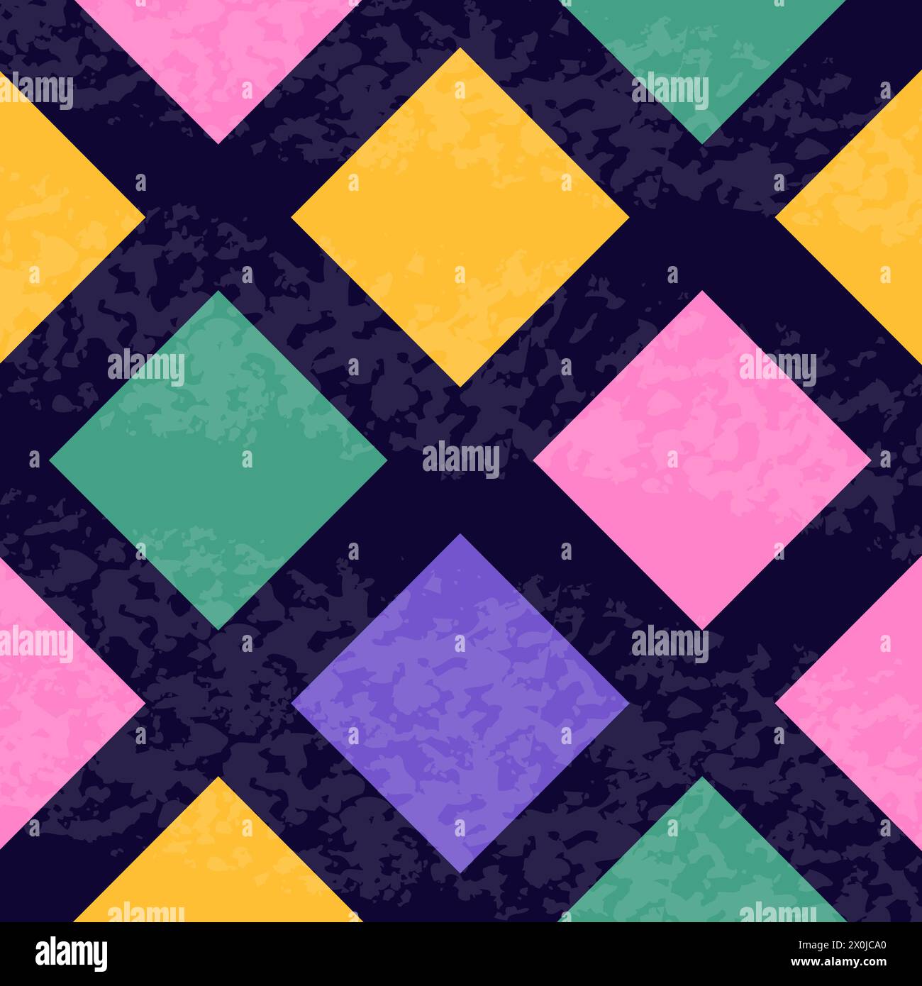 Colored checkerboard pattern. Bright colors vector pattern with dry ...