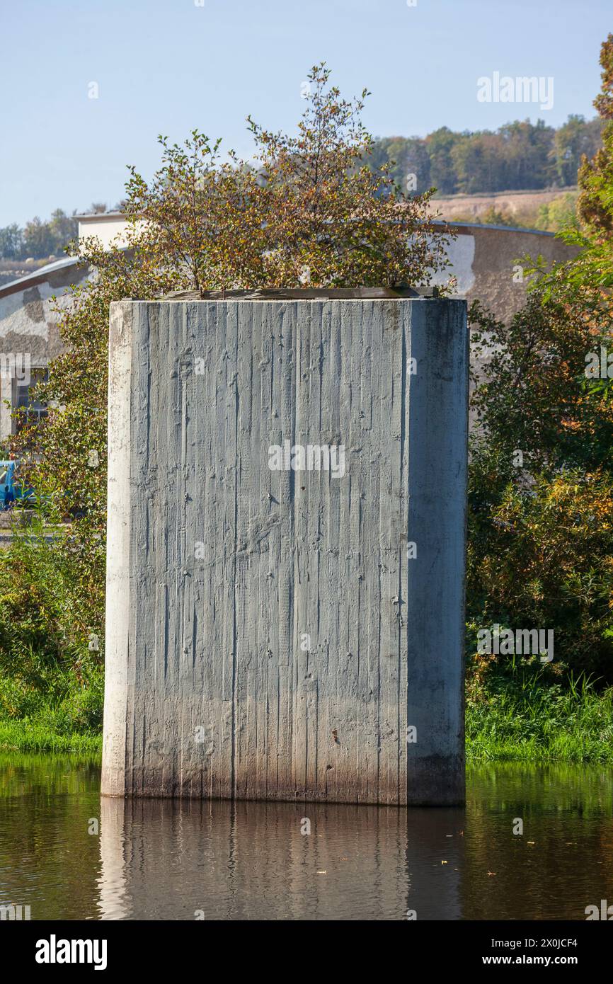 Old bridge pier of a former saale bridge hi-res stock photography and ...