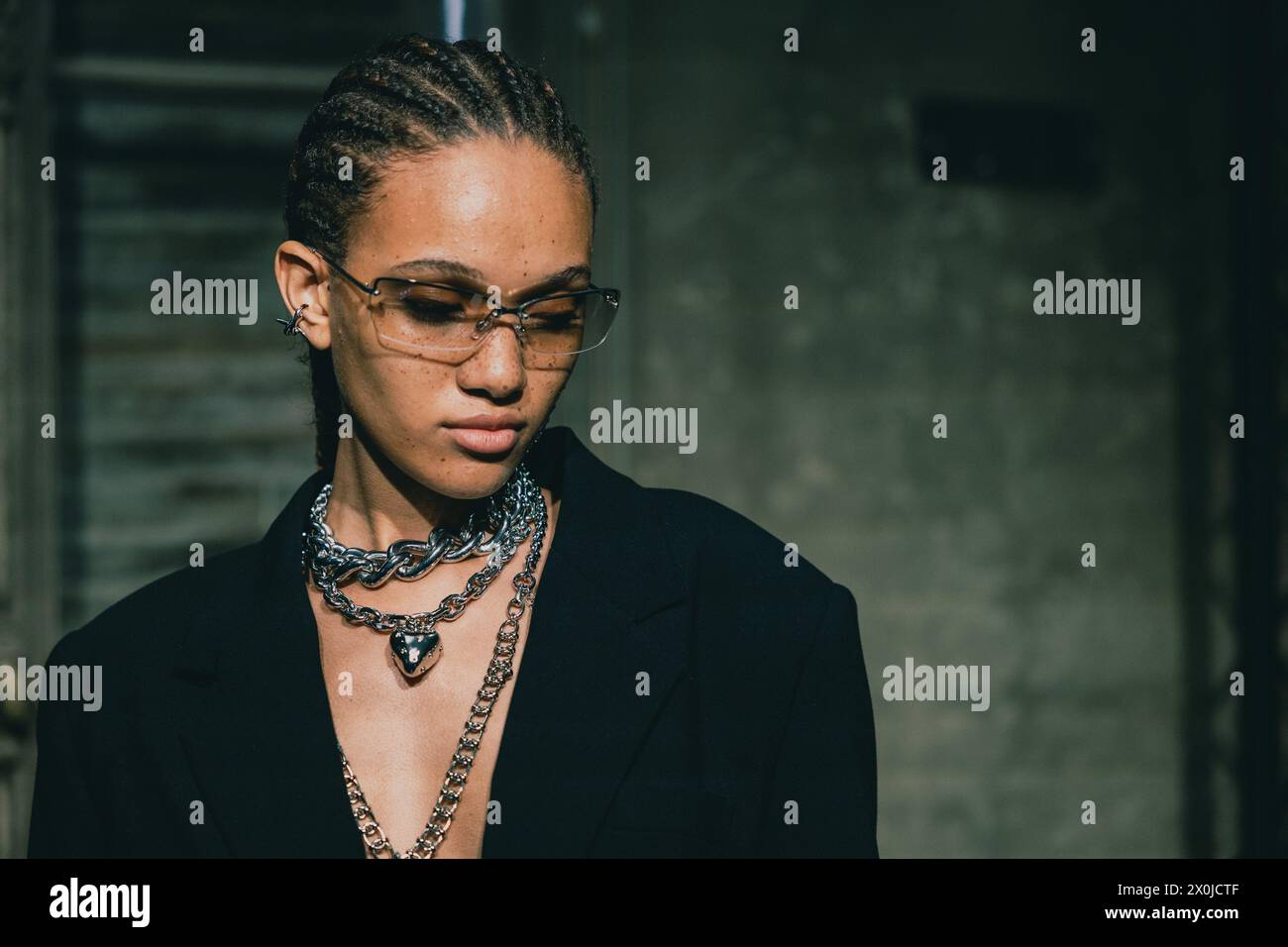 A model poses with glasses and jewellery of brand VANN. The Hong Kong ...