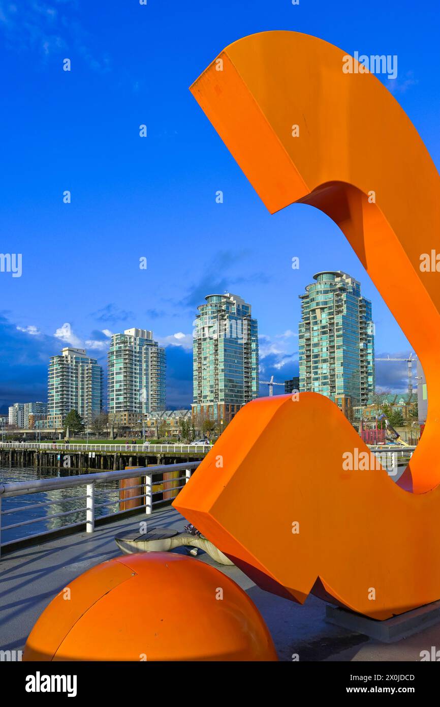 Question mark, False Creek, Vancouver, British Columbia, Canada Stock ...