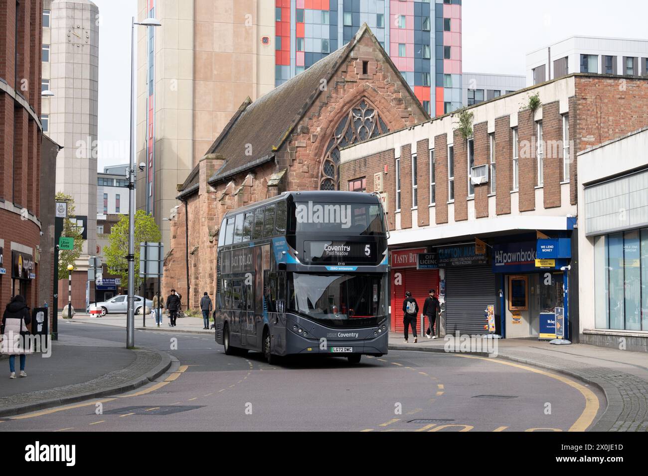 National Express Coventry No. 5 bus service in Coventry city centre ...