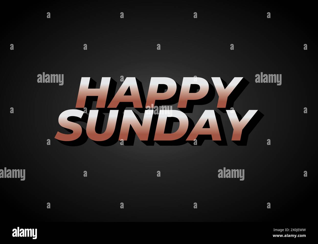 Happy sunday. Text effect design in 3D effect with eye catching color ...