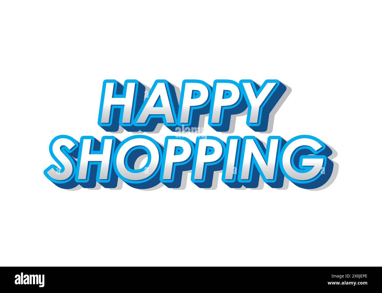 Happy shopping. Text effect design in 3D look with eye catching color ...