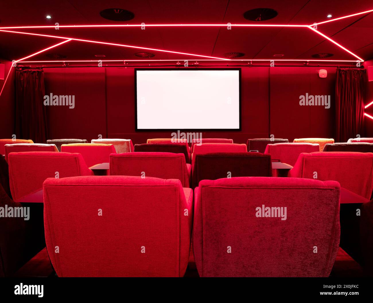 The cinema screening room in the newly refurbished Paisley Town Hall ...