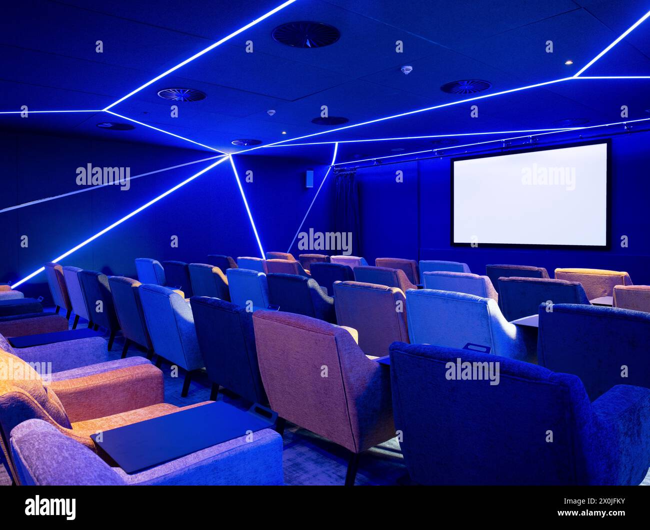 The cinema screening room in the newly refurbished Paisley Town Hall ...