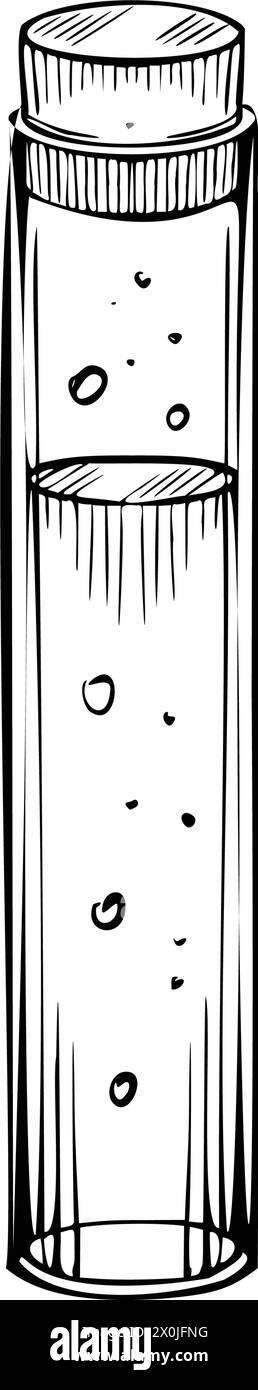 Test Tube vector illustration. Drawing of laboratory Flask painted by ...