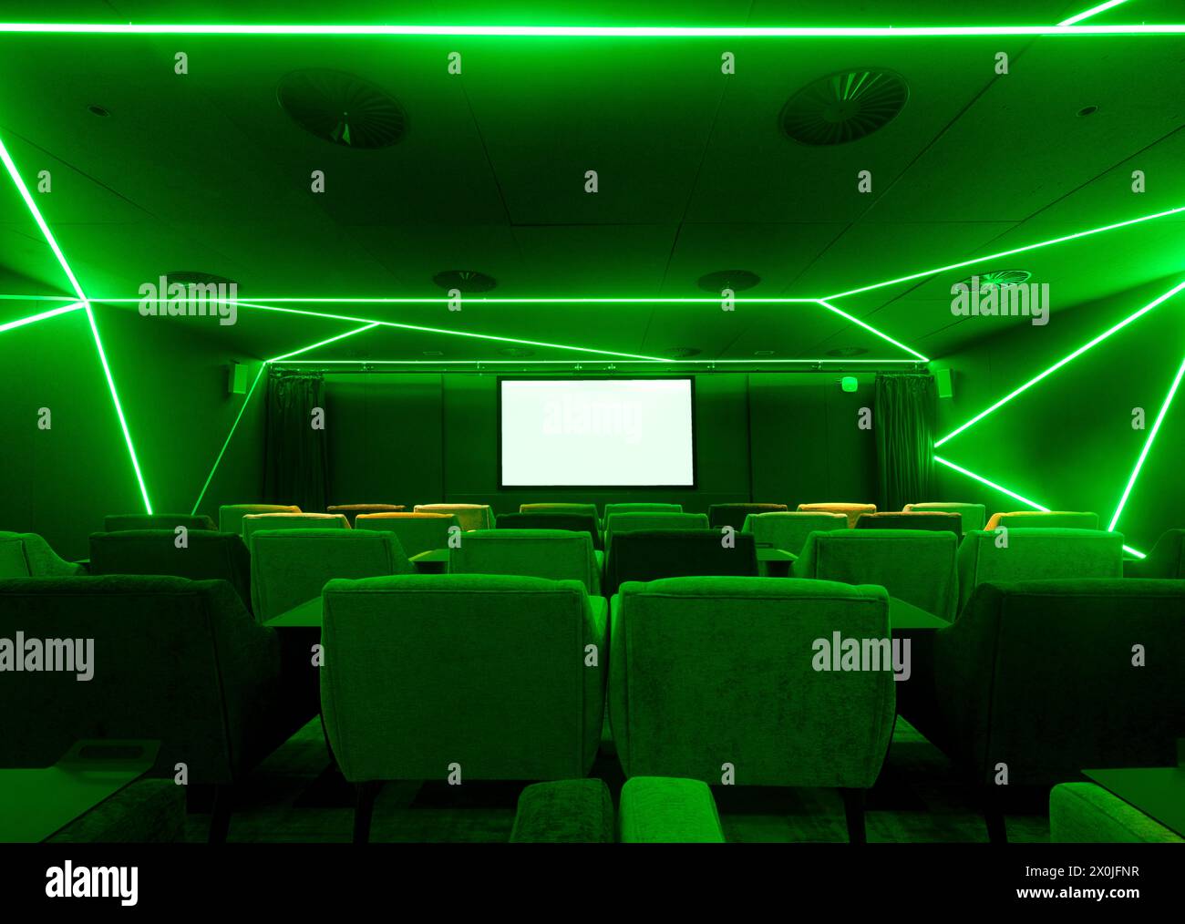 The cinema screening room in the newly refurbished Paisley Town Hall ...