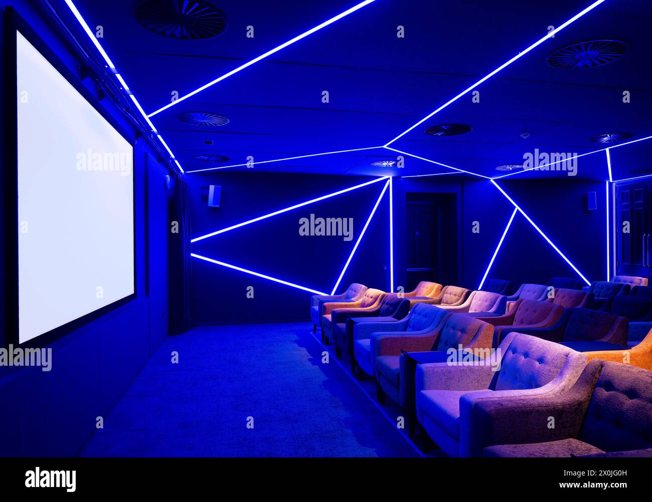 The cinema screening room in the newly refurbished Paisley Town Hall ...