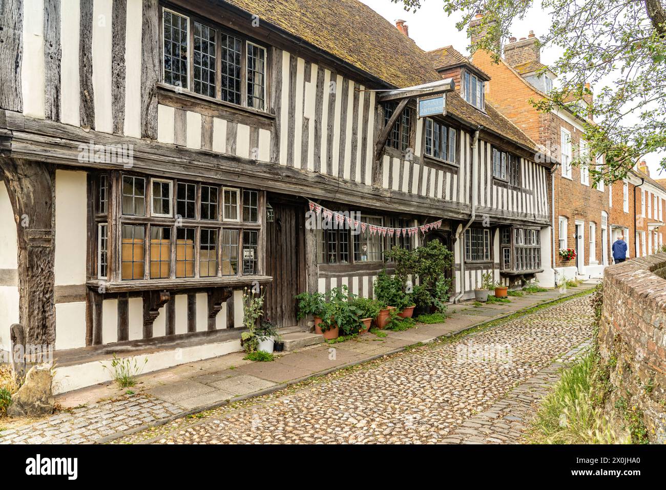 Half-timbered houses in the old town of Rye, East Sussex, England ...
