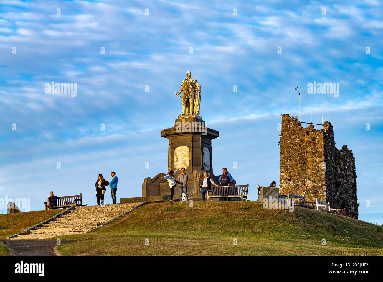 Monument to Prince Albert on Castle Hill in Tenby, Wales, Great Britain ...