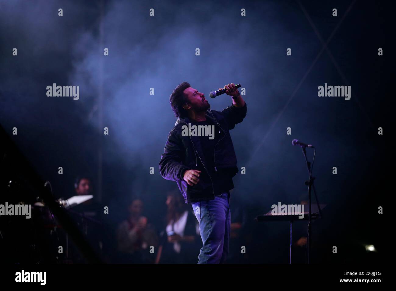 Kathmandu, Nepal. 12th Apr, 2024. Pakistani singer and songwriter Atif ...