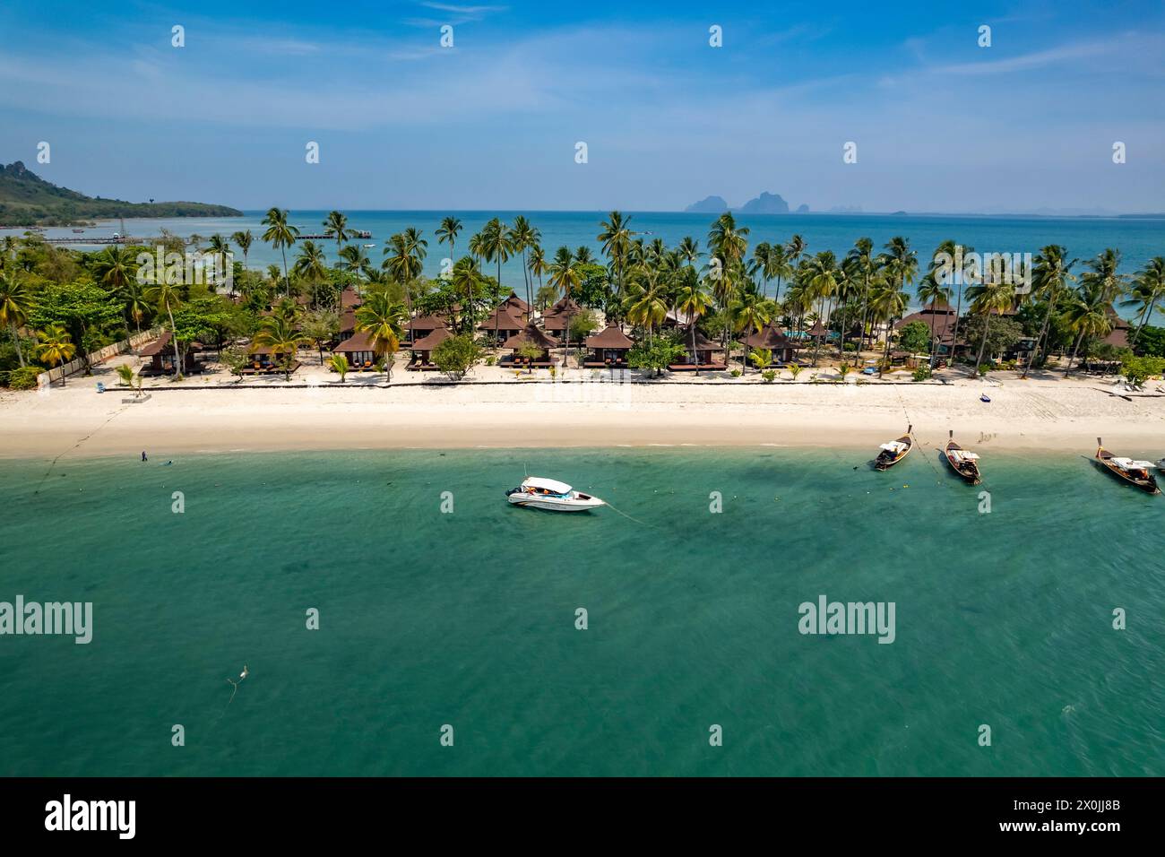 Sivalai Beach and Sivalai Beach Resort seen from the air, Koh Mook ...