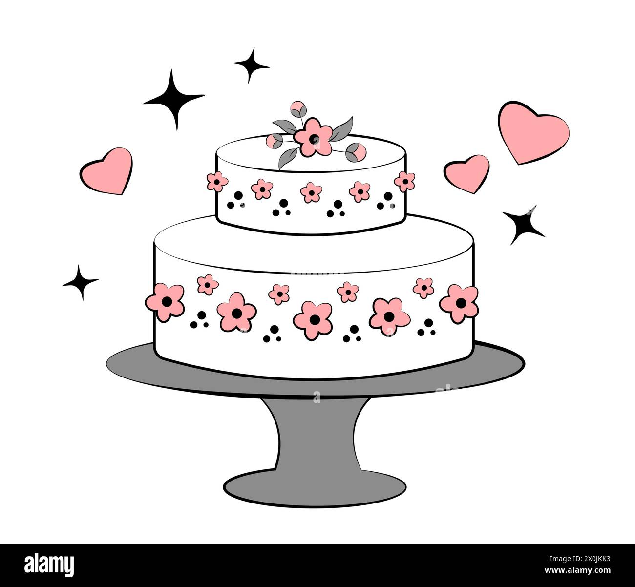 Wedding cake on white background Stock Vector Image & Art - Alamy