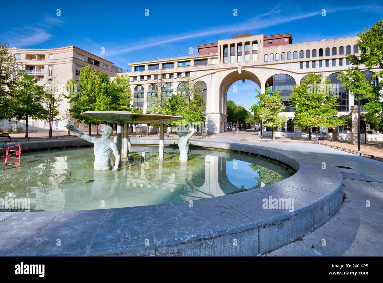 Antigone, district, Thessalie Square, fountain, architect Ricardo Bofil ...