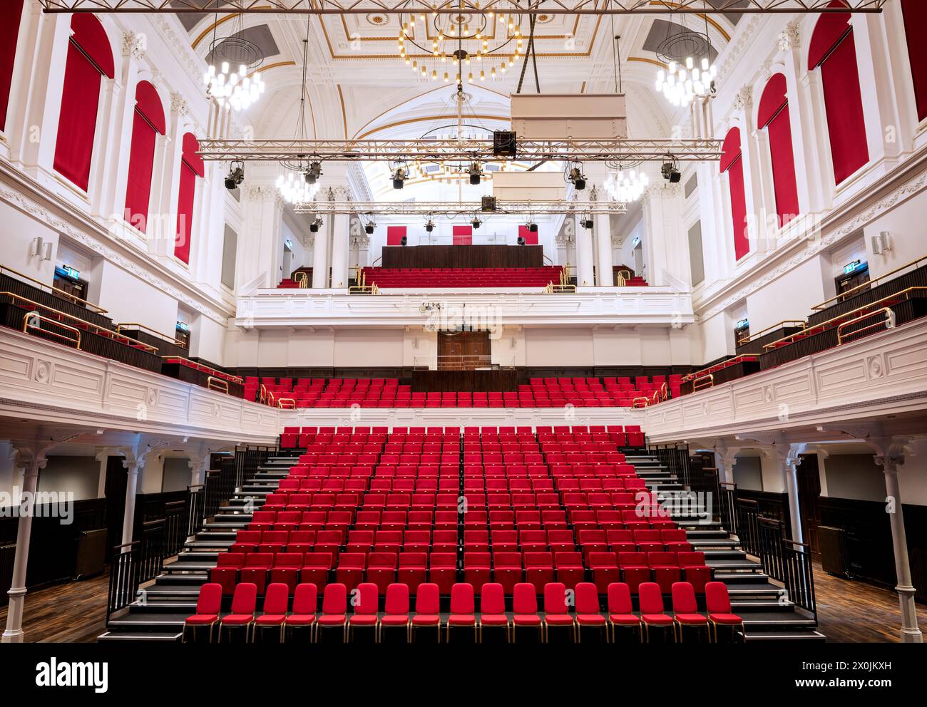 Seating and ornate features of the theatre auditorium in the newly ...
