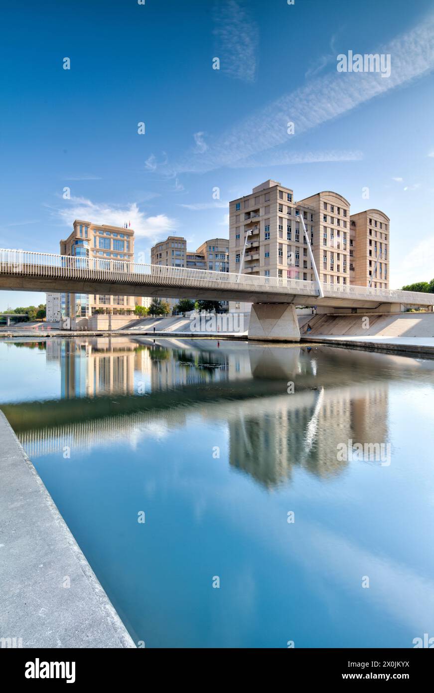 Modern urban architecture, river Lez, Antigone, neighborhood, house ...