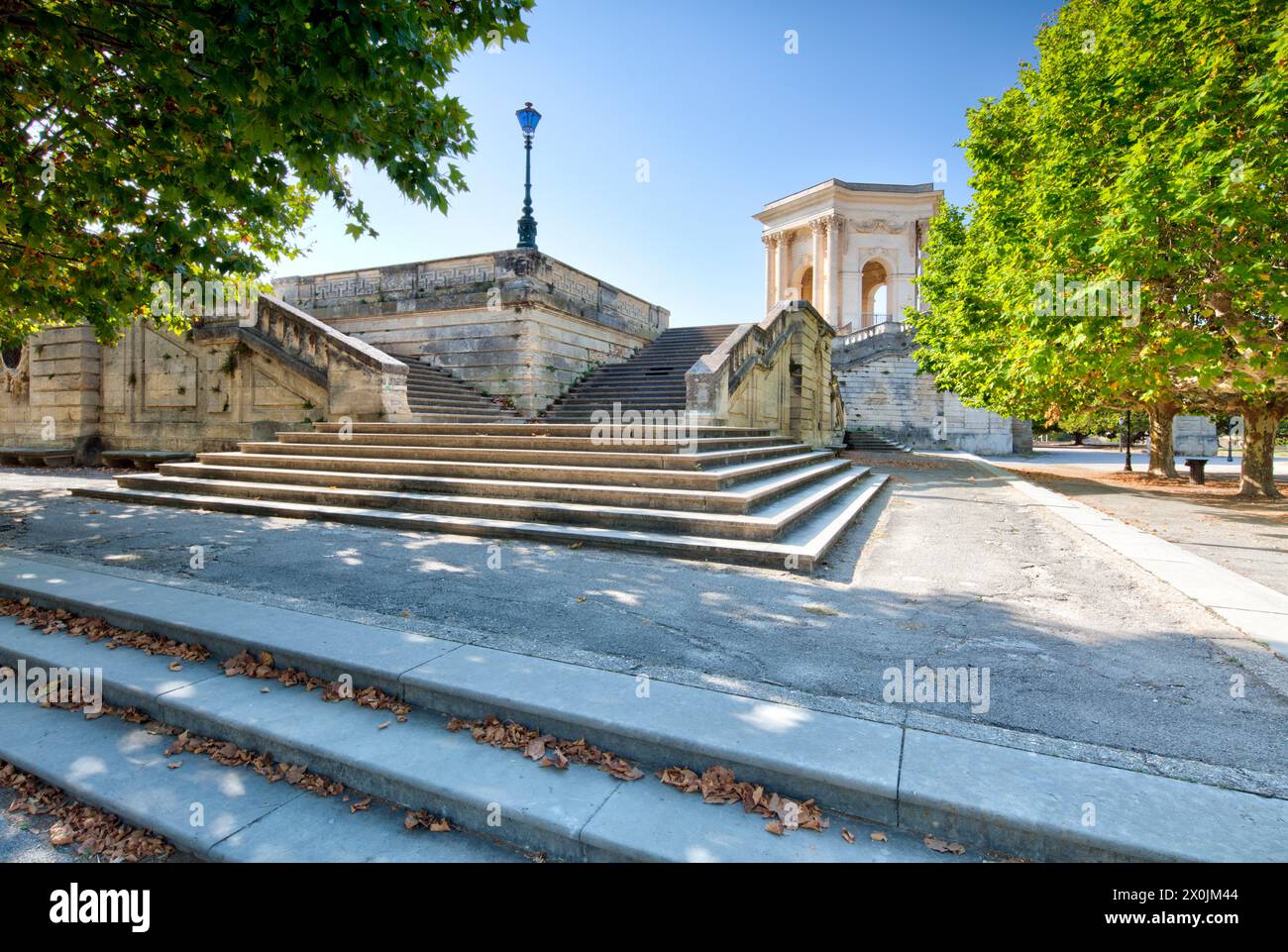 At the water tower, fountains, Place Royal du Peyrou, historic center ...