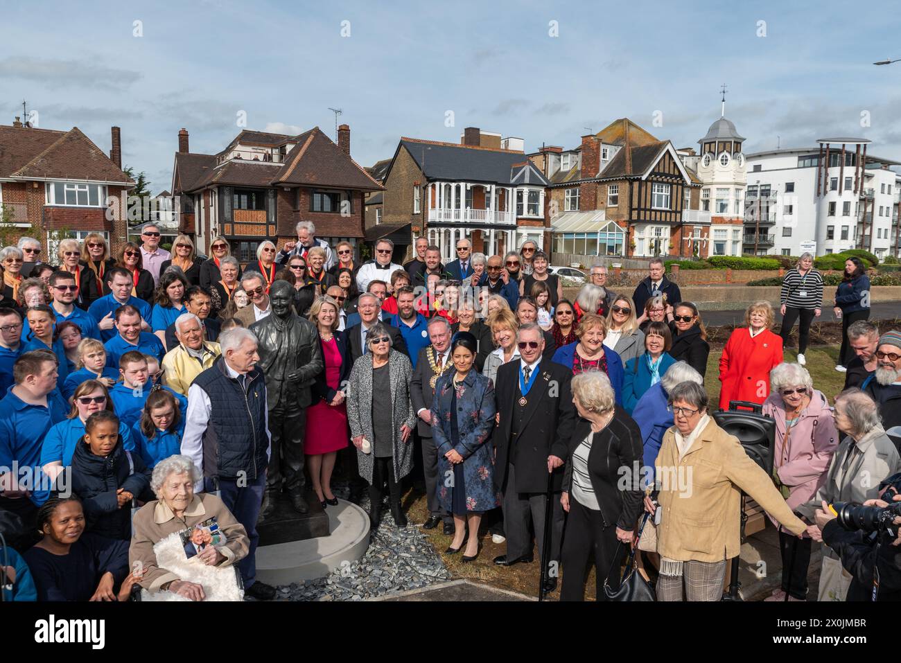 Dignitaries and locals gathered at an event to unveil a statue ...