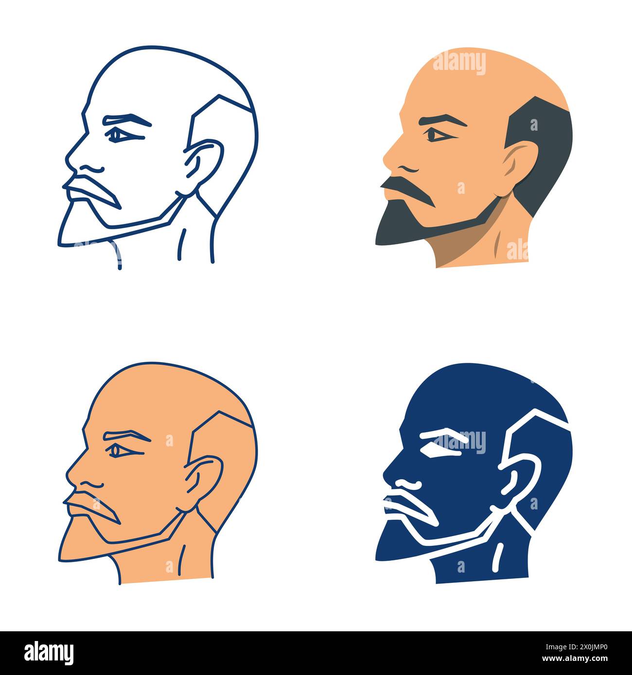 Soviet leader Vladimir Lenin icon set. Russian revolutionary, communist ...