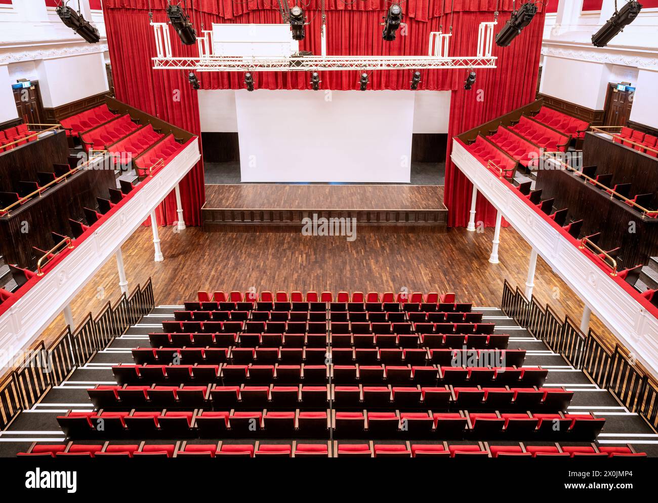 Seating and ornate features of the theatre auditorium in the newly ...