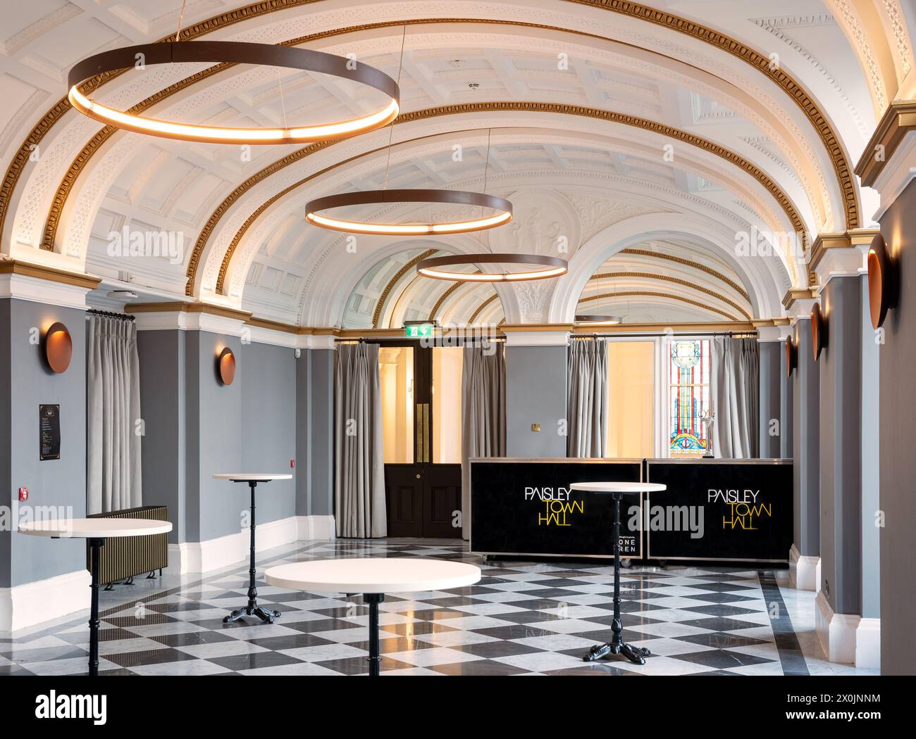 A function room with chequered marble flooring in the newly refurbished ...
