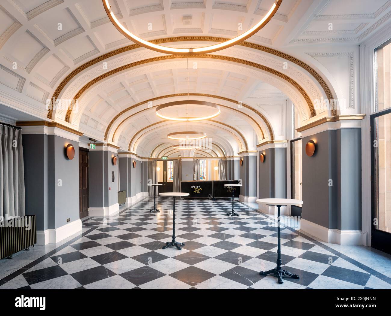 A function room with chequered marble flooring in the newly refurbished ...