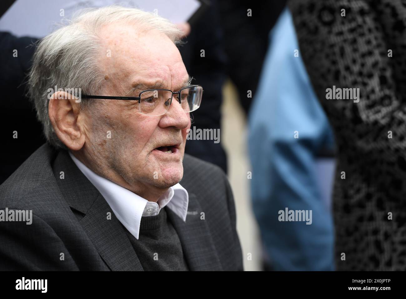 Kingsmill Massacre survivor Alan Black speaks to the media outside ...